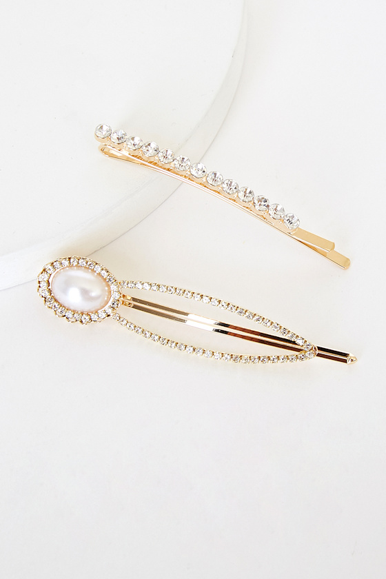 Chic Gold Hair Pin Set - Rhinestone Hair Pin Set - Bobby Pin Set - Lulus