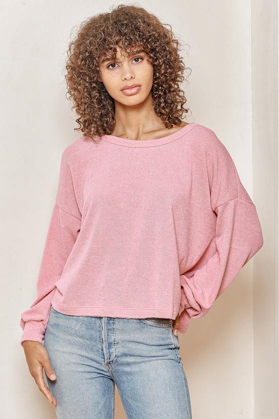 Rose Pink Sweater - Knit Sweater - Long Sleeve Sweater - Lulus