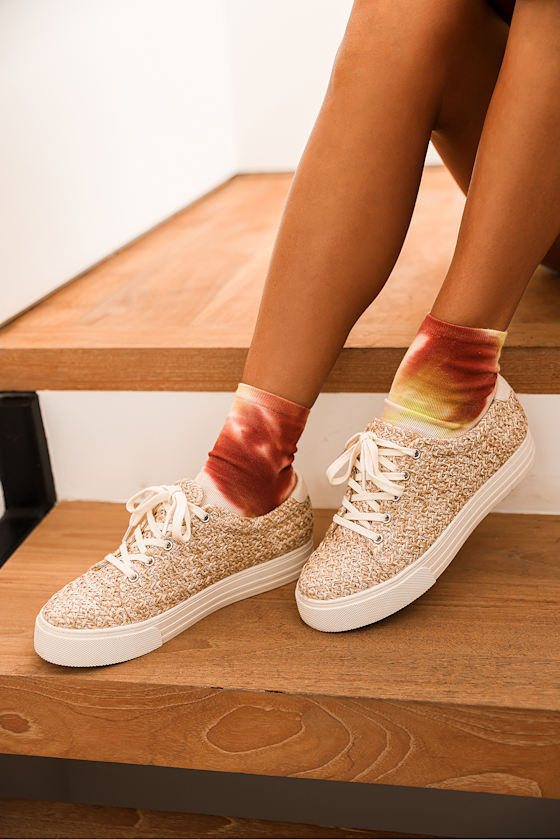 Richer Poorer Psych Socks - Yellow Multi Socks - Tie-Dye Socks - Lulus