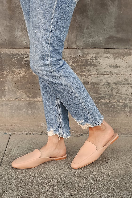 Light Nude Mules - Square-Toe Mules - Loafer Mules - Lulus