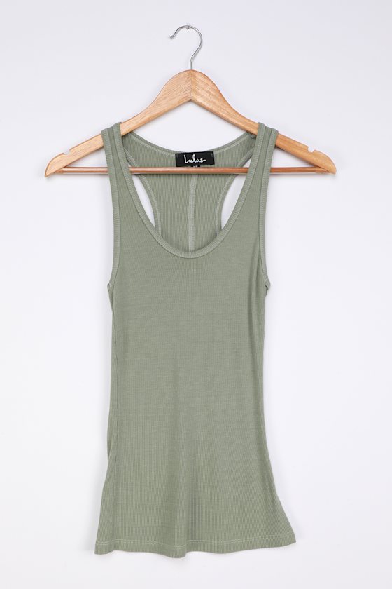 Cute Sage Green Tank Top - Ribbed Tank Top - Basic Tank Top - Lulus