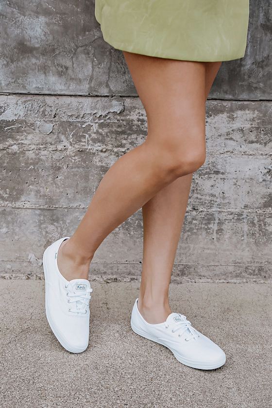 Keds Champion - White Sneakers - Lace-Up Sneakers - Lulus