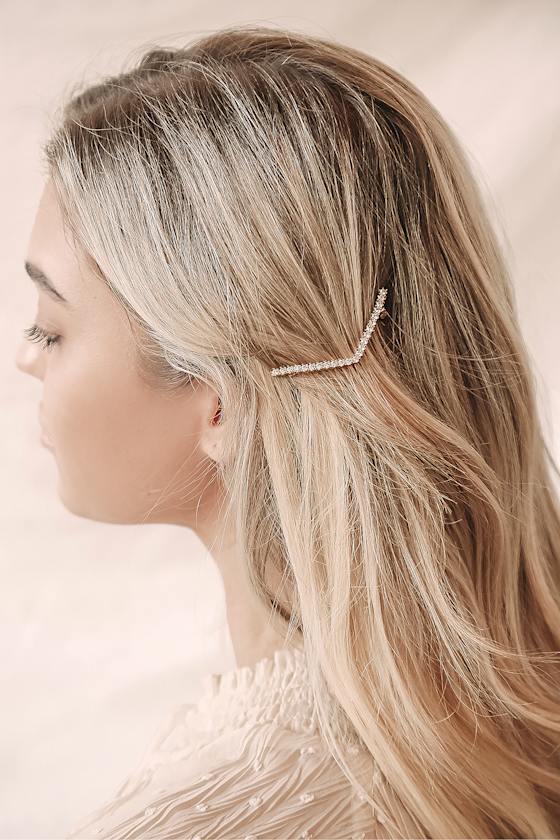Chic Gold Hair Pin - Rhinestone Hair Pin - Hair Clip - Lulus