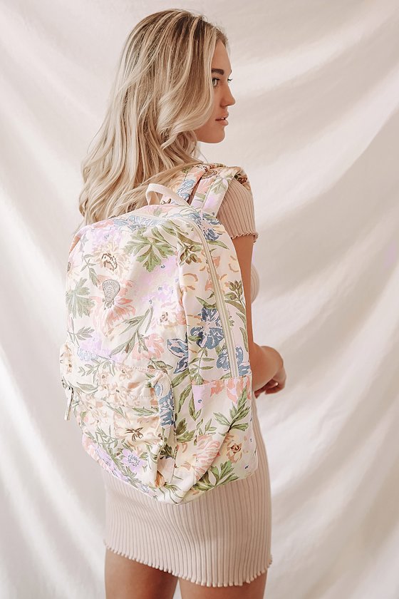 Billabong Schools Out - Floral Print Backpack - Canvas Backpack - Lulus
