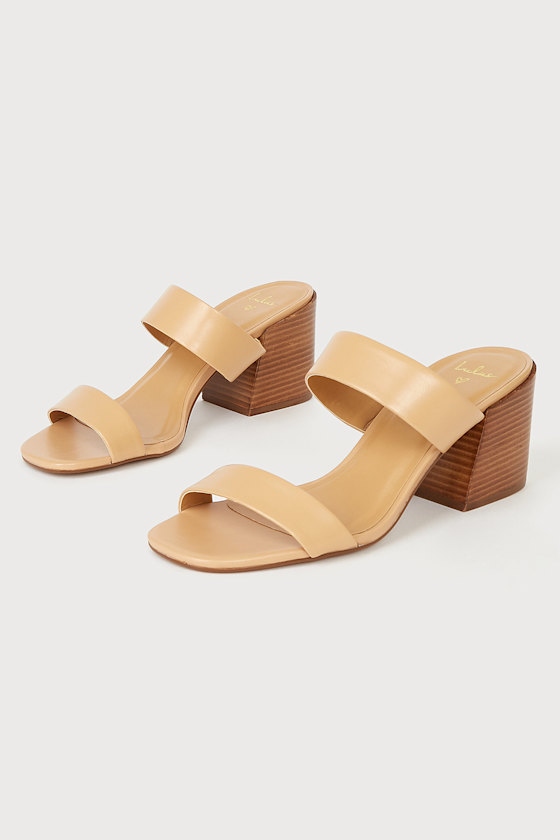Tan Sandals - Genuine Leather Sandals - High Heel Sandals - Lulus