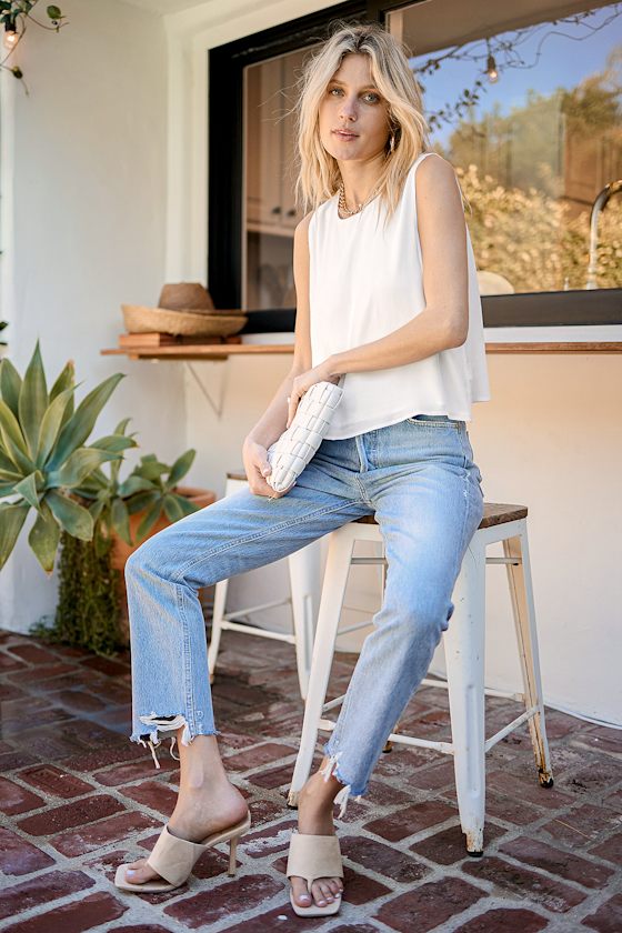 Cute White Top - White Sleeveless Top - White Tank Top - Lulus