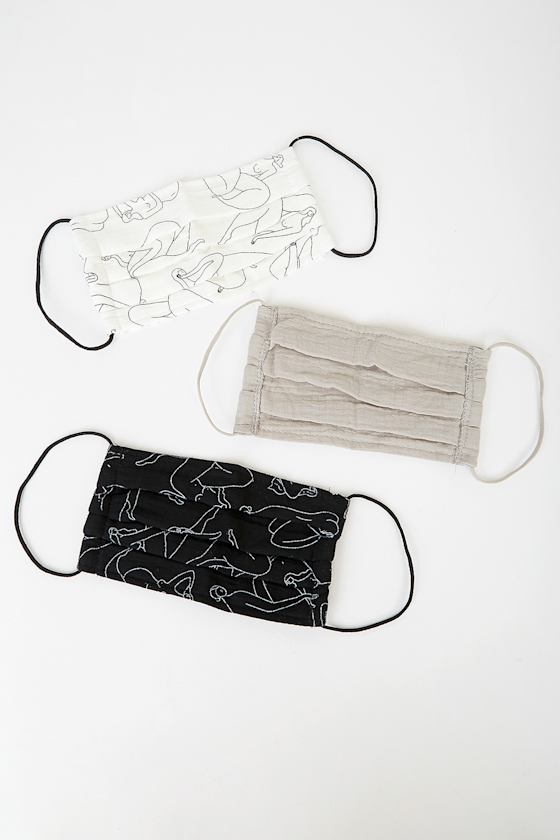 Kitsch Cotton Face Masks - 3 Pack Face Masks - Face Mask Set - Lulus