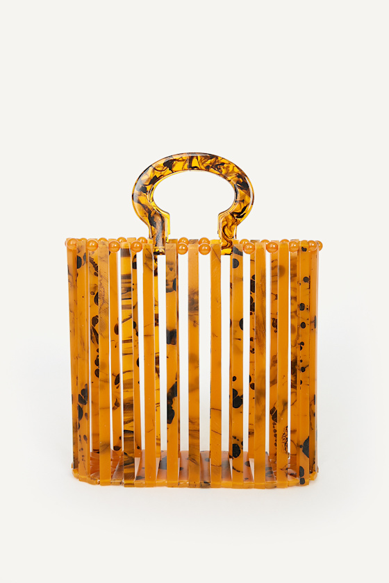 Cute Tan Handbag - Resin Handbag - Acrylic Tote Bag - Lulus