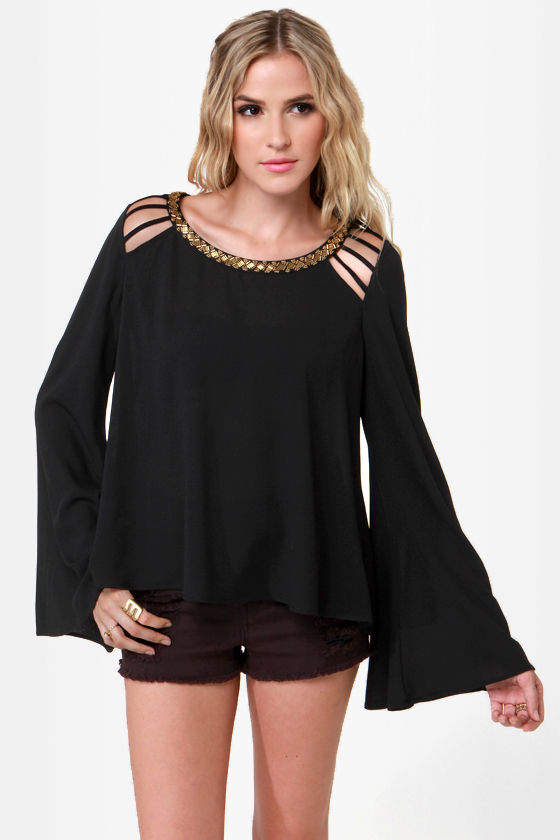 Sexy Black Top - Backless Top - Beaded Top - $44.00 - Lulus