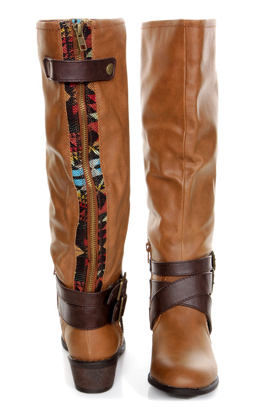Pink & Pepper Racer Medium Brown Belted Riding Boots - $79.00 - Lulus