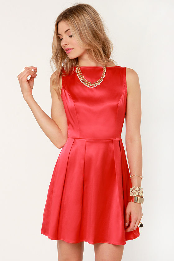 In Good Taste Red Satin Dress - $38 : Fashion at Lulus.com