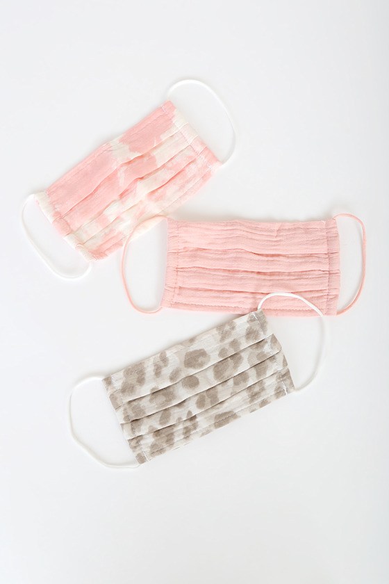 Kitsch Cotton Face Masks - Face Mask Set - 3 Pack Face Masks - Lulus