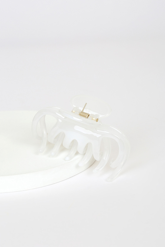 White Hair Clip - Claw Hair Clip - Jaw Clip - Hair Claw Clip - Lulus