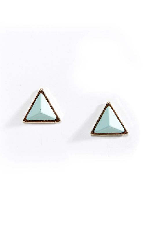 Cool Pyramid Earrings - Stud Earrings - Post Earrings - $10.00 - Lulus