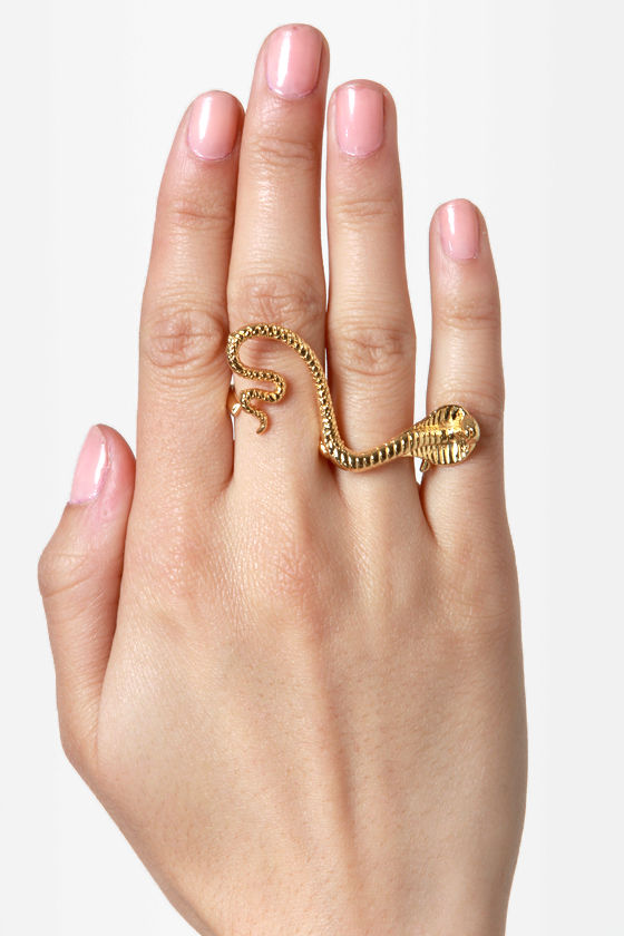 Cool Snake Ring - Gold Ring - Two-Finger Ring - $13.00 - Lulus