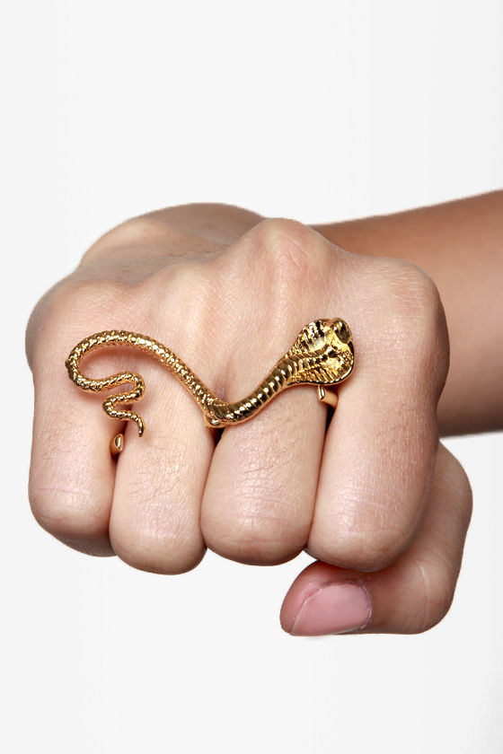 Cool Snake Ring - Gold Ring - Two-Finger Ring - $13.00 - Lulus