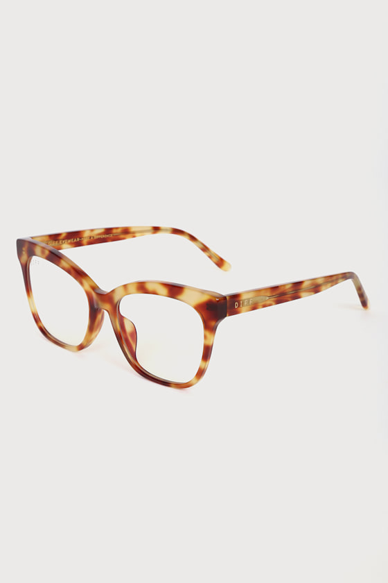 DIFF Eyewear Winston Solstice Tortoise - Blue Light Glasses - Lulus
