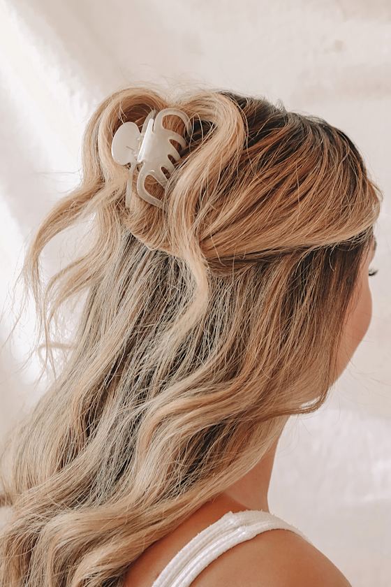 White Hair Clip - Claw Hair Clip - Jaw Clip - Hair Claw Clip - Lulus