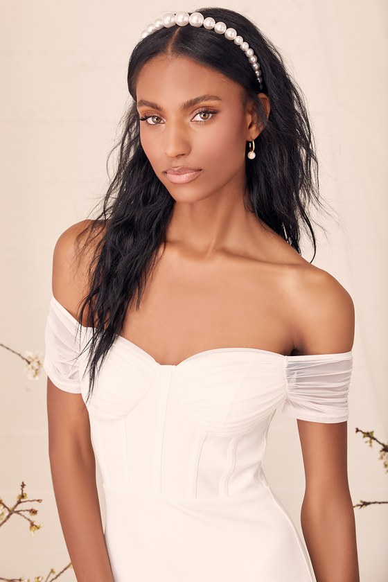 White Bodycon Dress Bustier Mini Dress Ruched Bodycon Dress Lulus