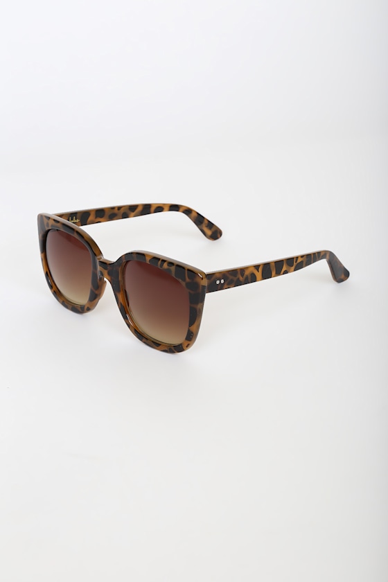 Brown Tortoise Sunglasses - Square Sunglasses - Oversized Sunnies - Lulus