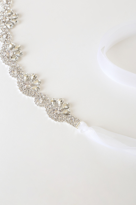 Silver Rhinestone Belt - Bridal Sash Belt - Wedding Dress Belt - Lulus