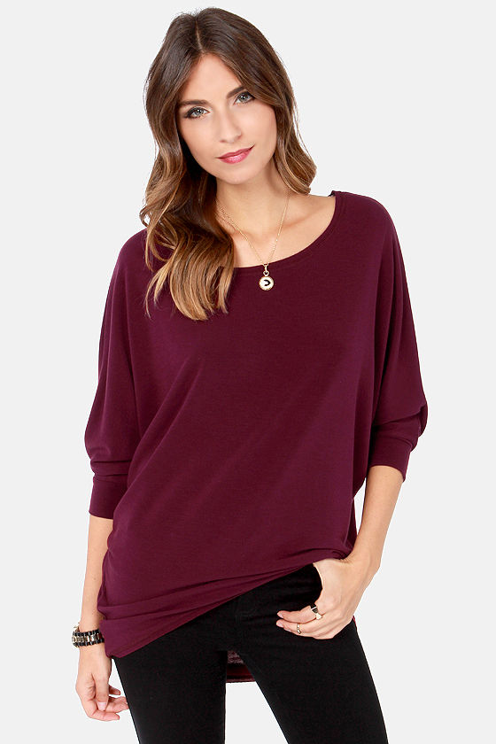 Cute Burgundy Top Oversized Top 31 00 Lulus