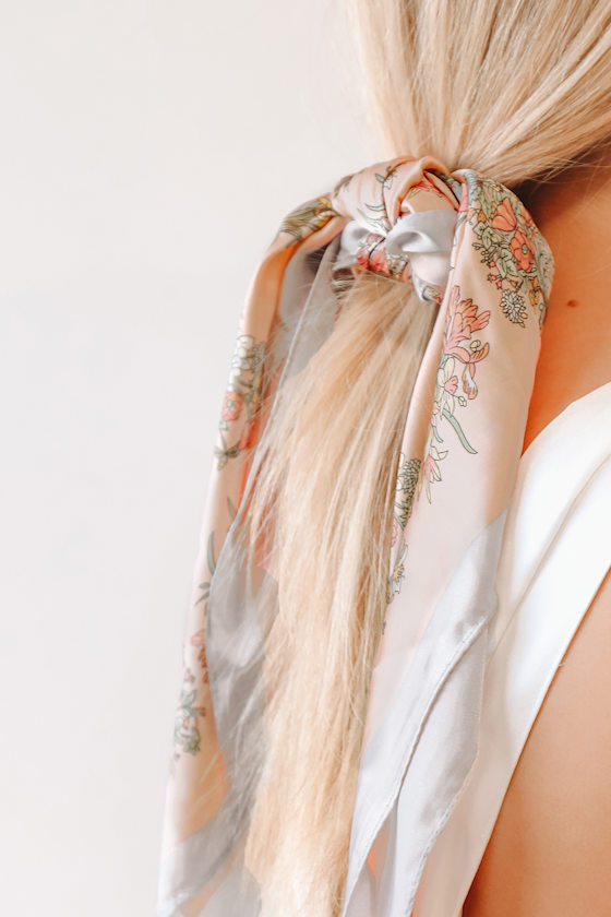 Pink And Grey Scarf Floral Print Scarf Handkerchief Scarf Lulus