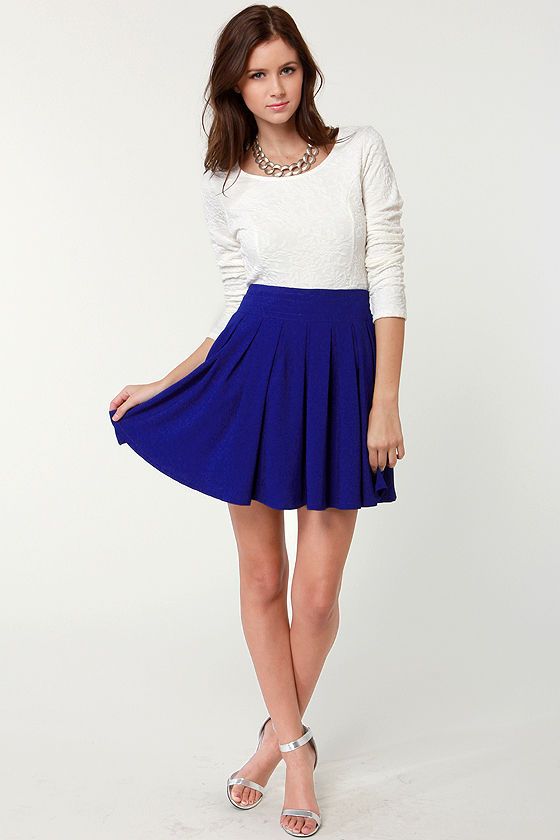 Lovely Royal Blue Skirt - Mini-Skirt - $39.00 - Lulus