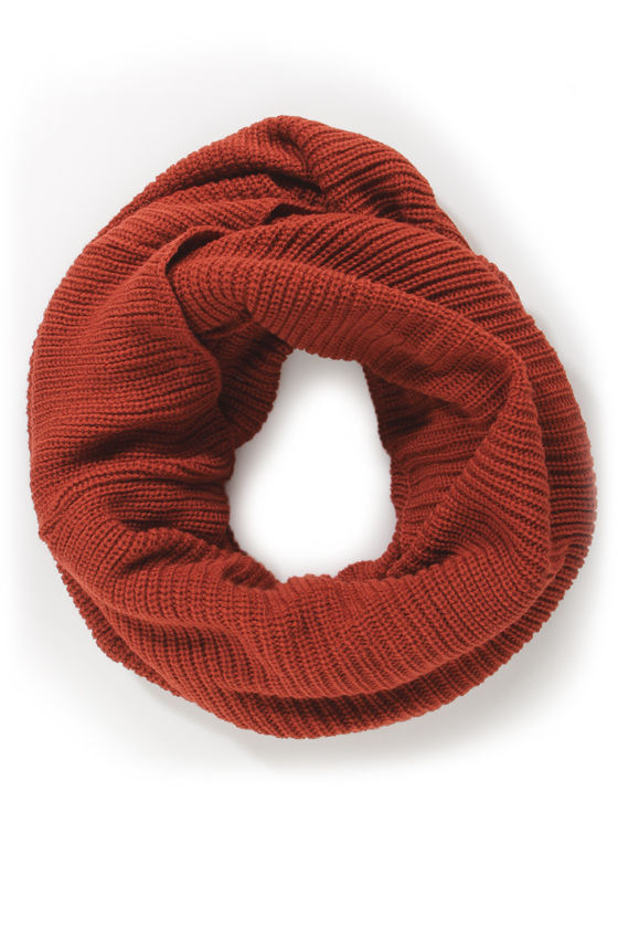 Cool Infinity Scarf - Circle Scarf - Rust Red Scarf - $19.00 - Lulus