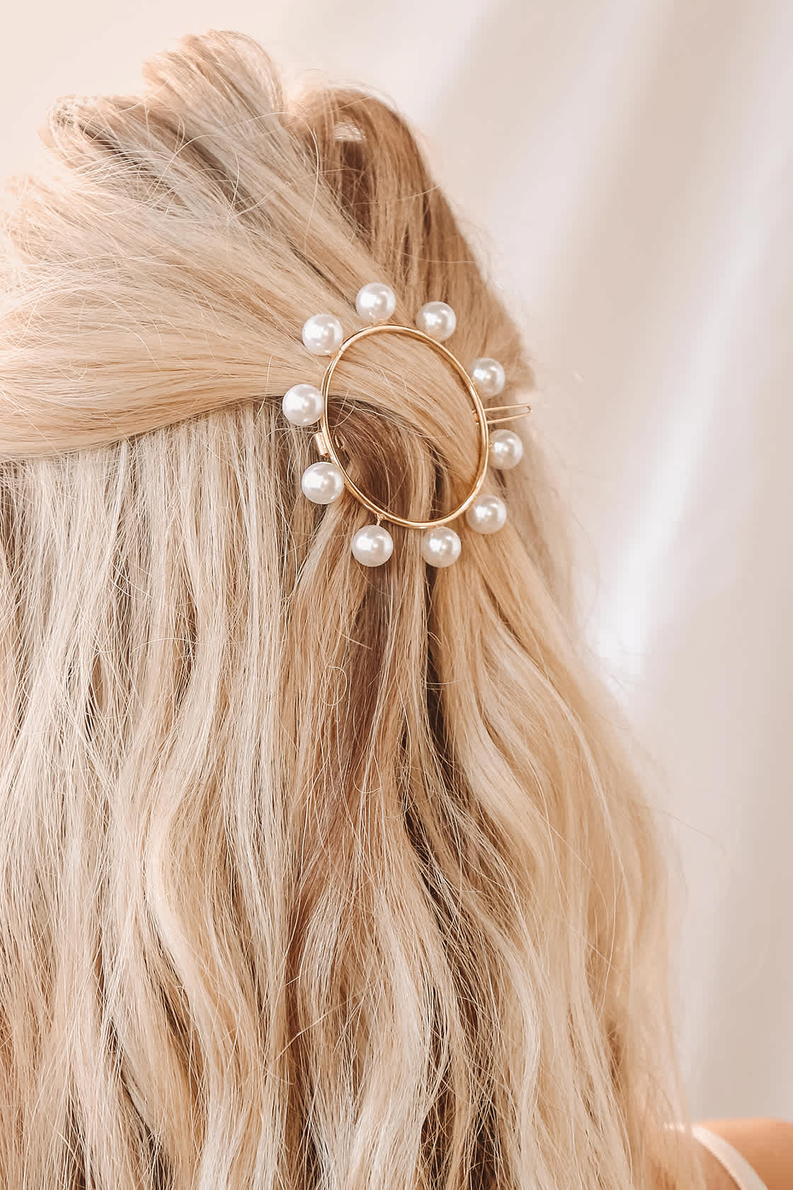 Gold Hair Pin - Pearl Hair Pin - Gold Pearl Circle Hair Pin - Lulus