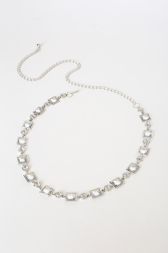 Silver Chain Belt - Rhinestone Belt - CZ Rhinestone Belt - Lulus