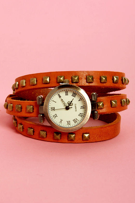 Cute Tan Watch - Studded Watch - Wraparound Watch - $33.00 - Lulus