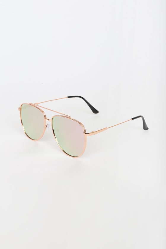 Rose Gold Aviator Sunglasses Mirrored Aviator Sunglasses Lulus