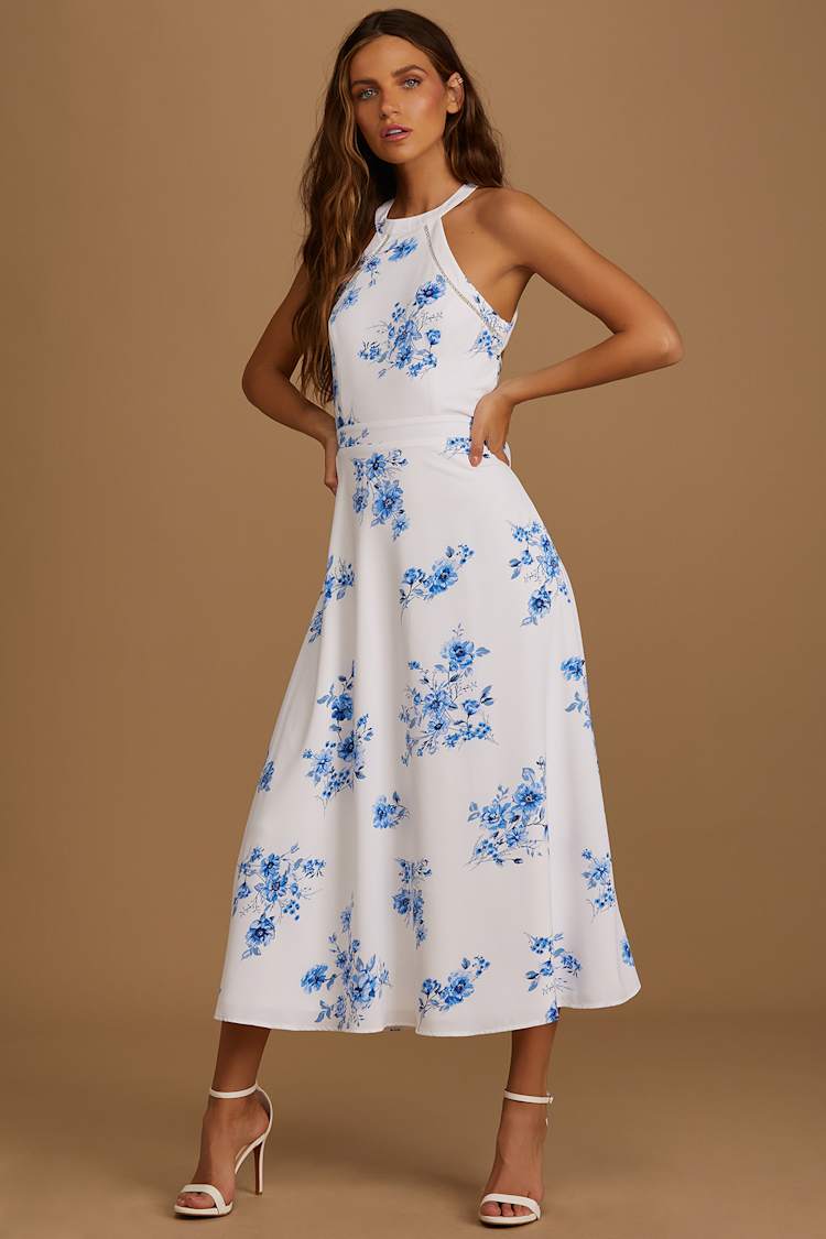 Blue And White Summer Dress