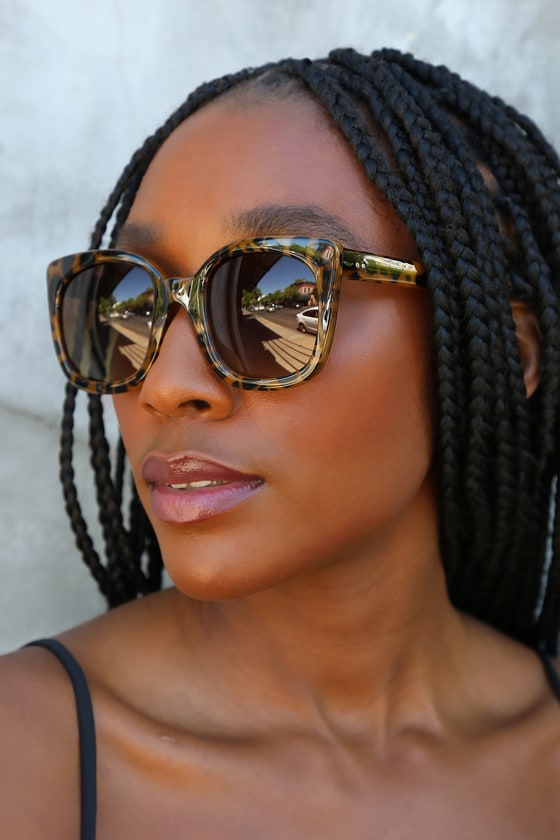 Brown Tortoise Sunglasses Square Sunglasses Oversized Sunnies Lulus