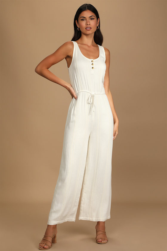 Ivory Jumpsuit - Scoop Neck Jumpsuit - Scoop Neck Jumpsuit - Lulus
