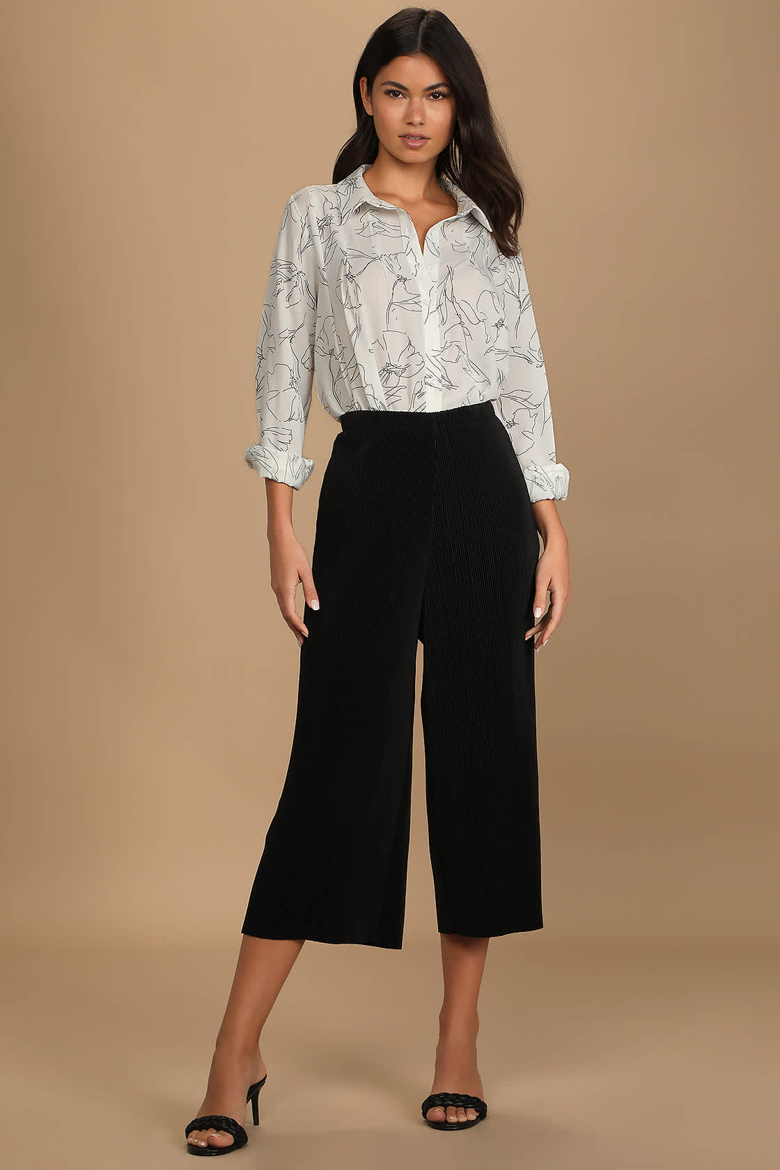 Black Culottes - Women's Culotte Pants - Black Pleated Pants - Lulus