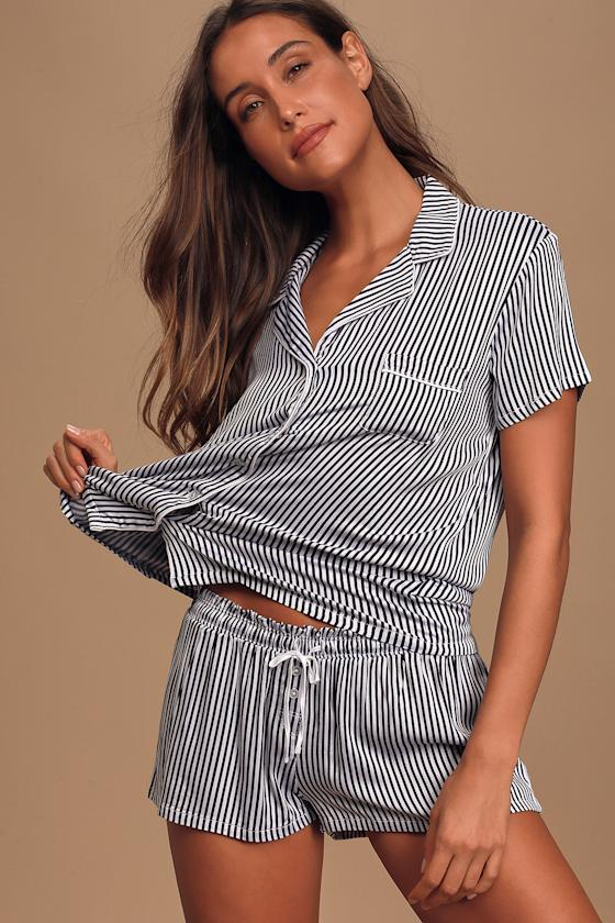 Splendid Heavenly - Pajama Set - Striped PJ Set - Short Sleeve PJ - Lulus