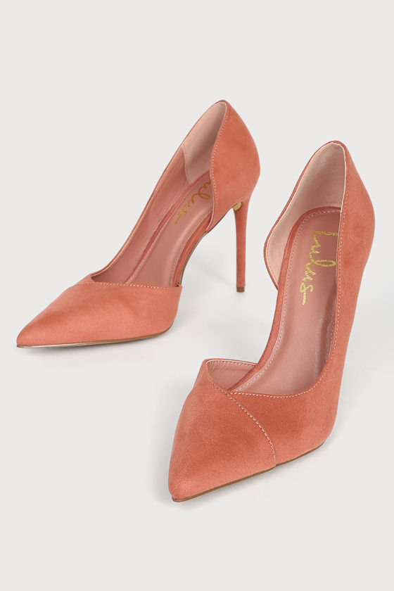 Dusty Rose D'Orsay Pumps - Pointed-Toe Pumps - Pink Suede Pumps - Lulus