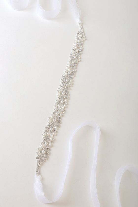 Silver Belt - Rhinestone Belt - Pearl Belt - Wedding Belt - Lulus