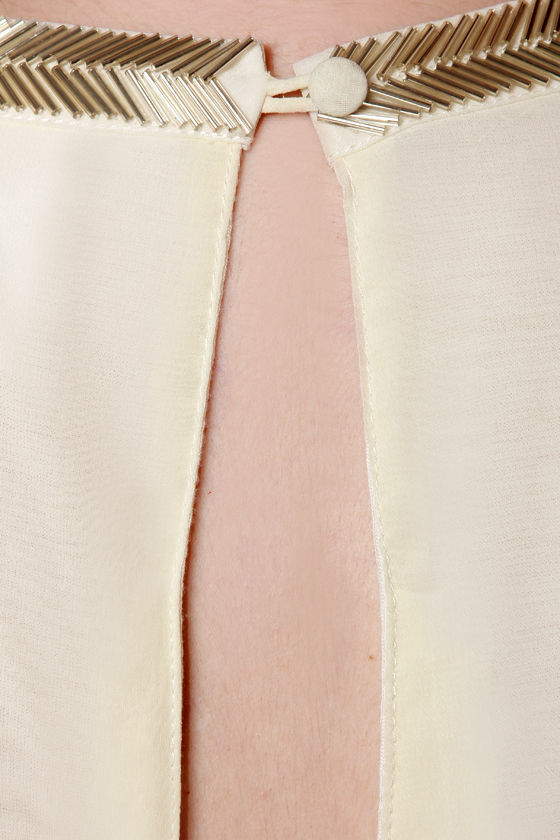 Cool Cream Top - Halter Top - Beaded Top - Fringe Top - $45.00 - Lulus