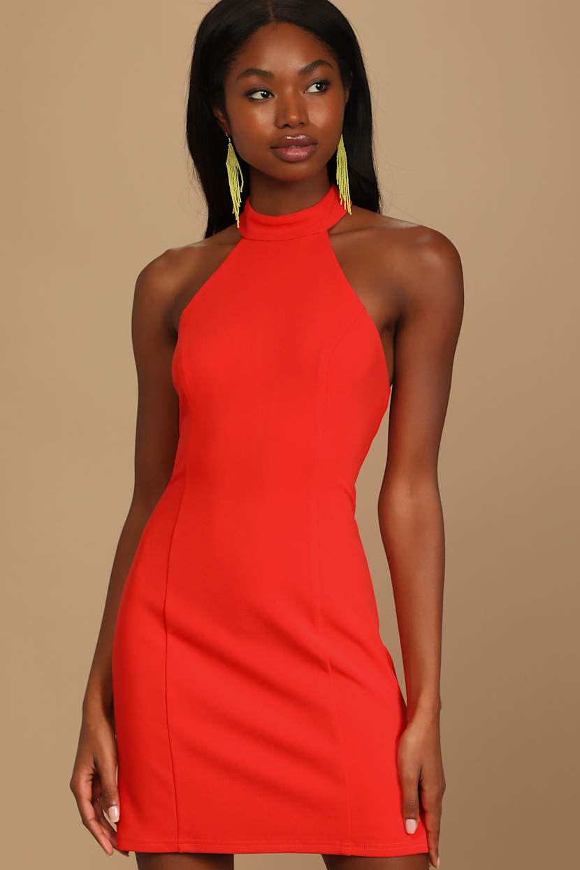 Red Halter Dress