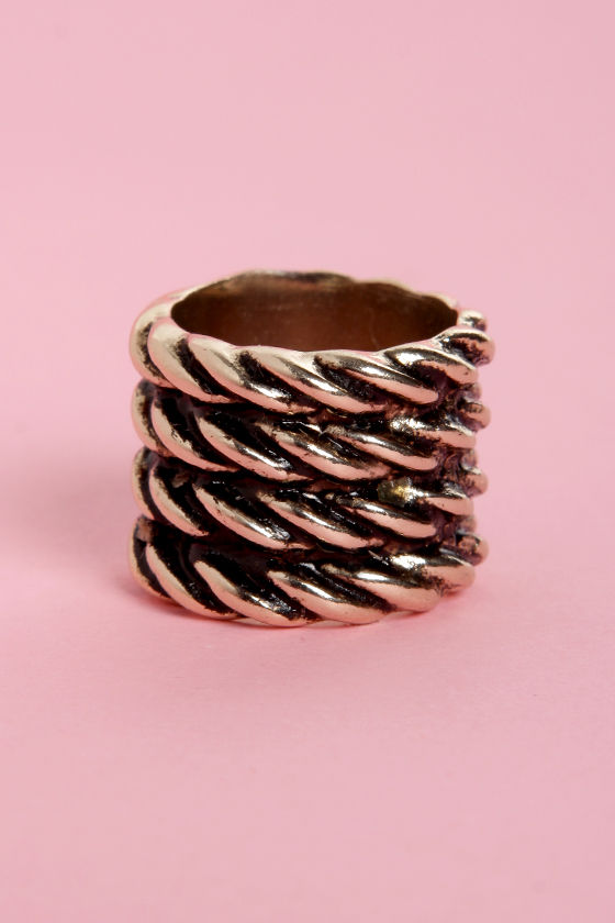 Cool Gold Ring - Rope Ring - Tube Ring - $11.00 - Lulus