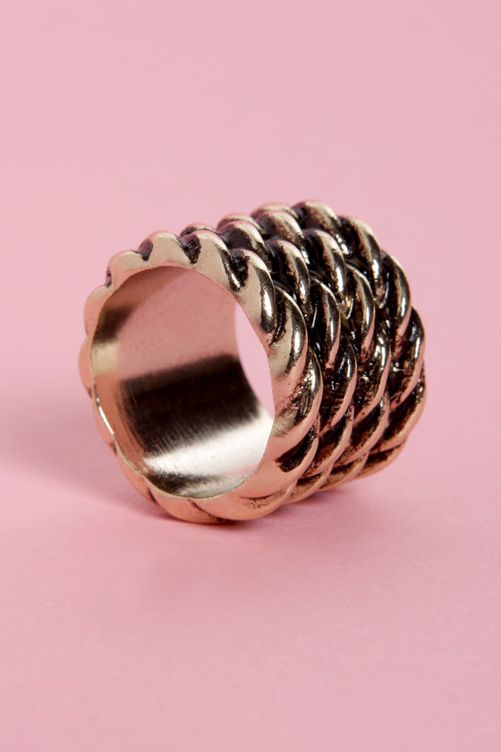 Cool Gold Ring - Rope Ring - Tube Ring - $11.00 - Lulus