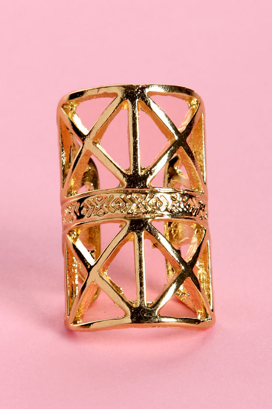 Cute Cage Ring - Gold Ring - Cutout Ring - $12.00 - Lulus