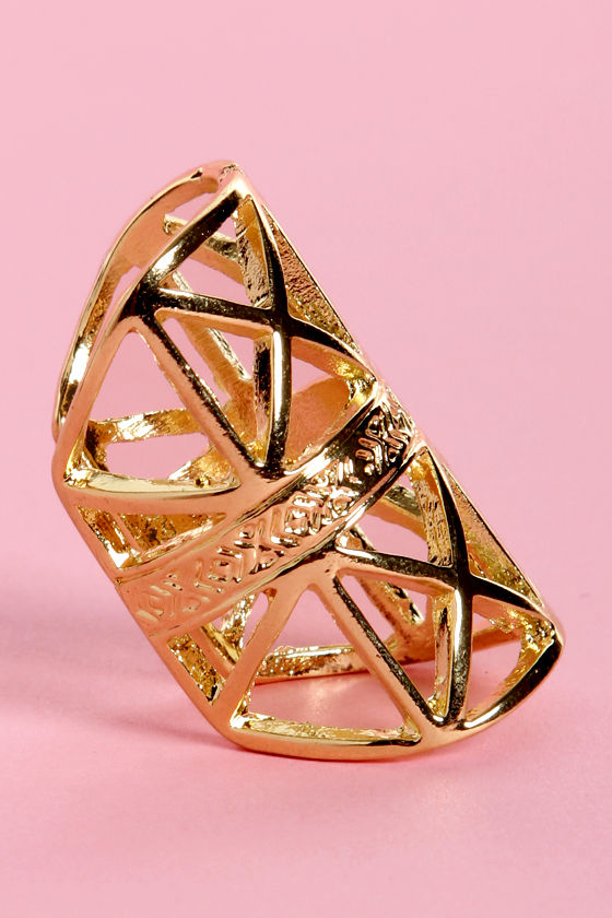 Cute Cage Ring - Gold Ring - Cutout Ring - $12.00 - Lulus