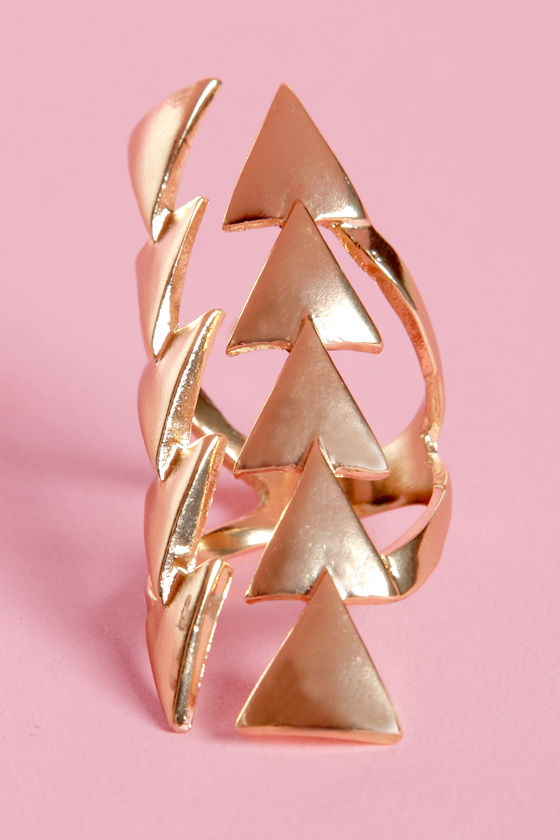 Cool Gold Ring - Arrow Ring - Armor Ring - $15.00 - Lulus