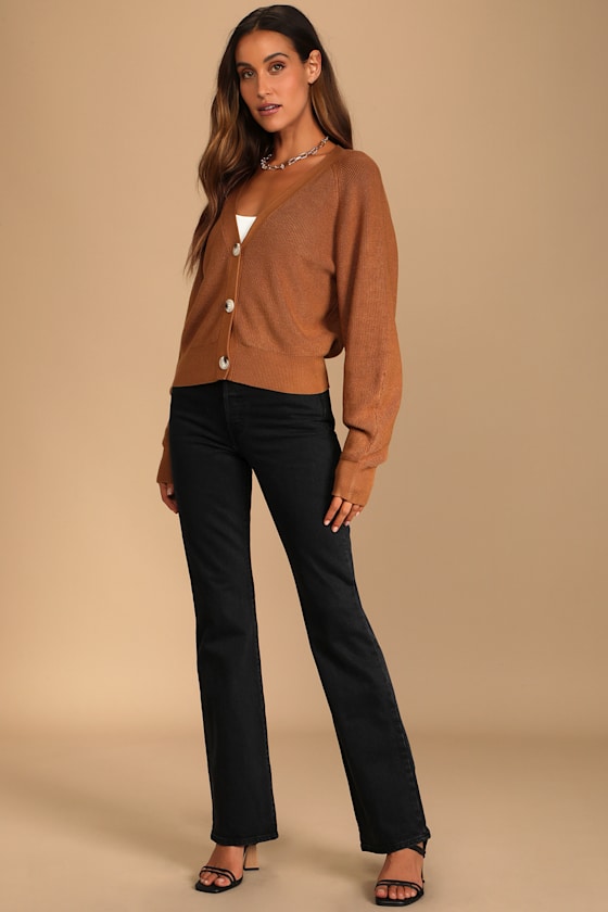 Tan Cardigan Sweater - Button-Up Cardigan - Knit Cardigan - Lulus