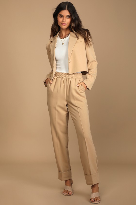 4th And Reckless Raine Trousers Beige Trouser Pants Cuffed Pants Lulus