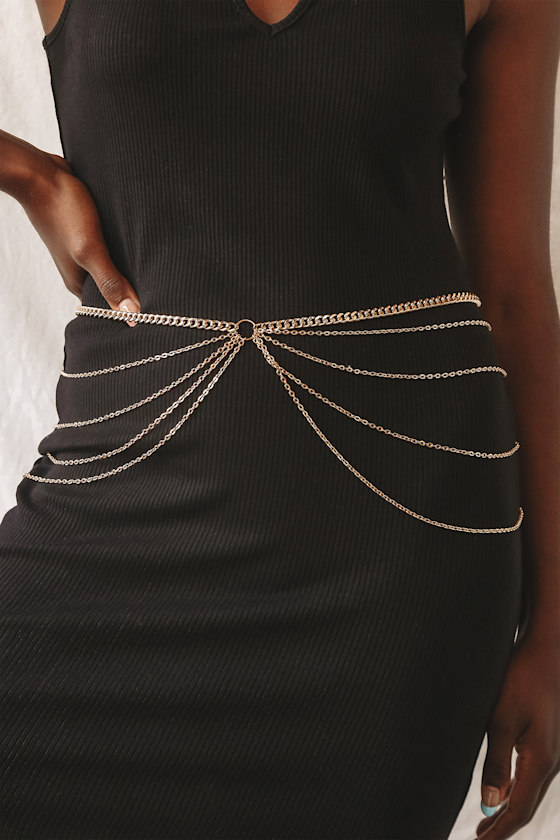 Gold Chain Belt - Layered Chain Belt - Body Chain - Belly Chain - Lulus
